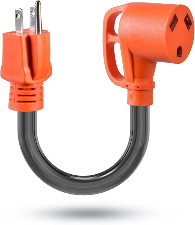 HZXVOGEN 30 Amp to 15 Amp 110 Volt RV Adapter Cord, NEMA N5-15P Male to NEMA TT-30R Female 12 ...