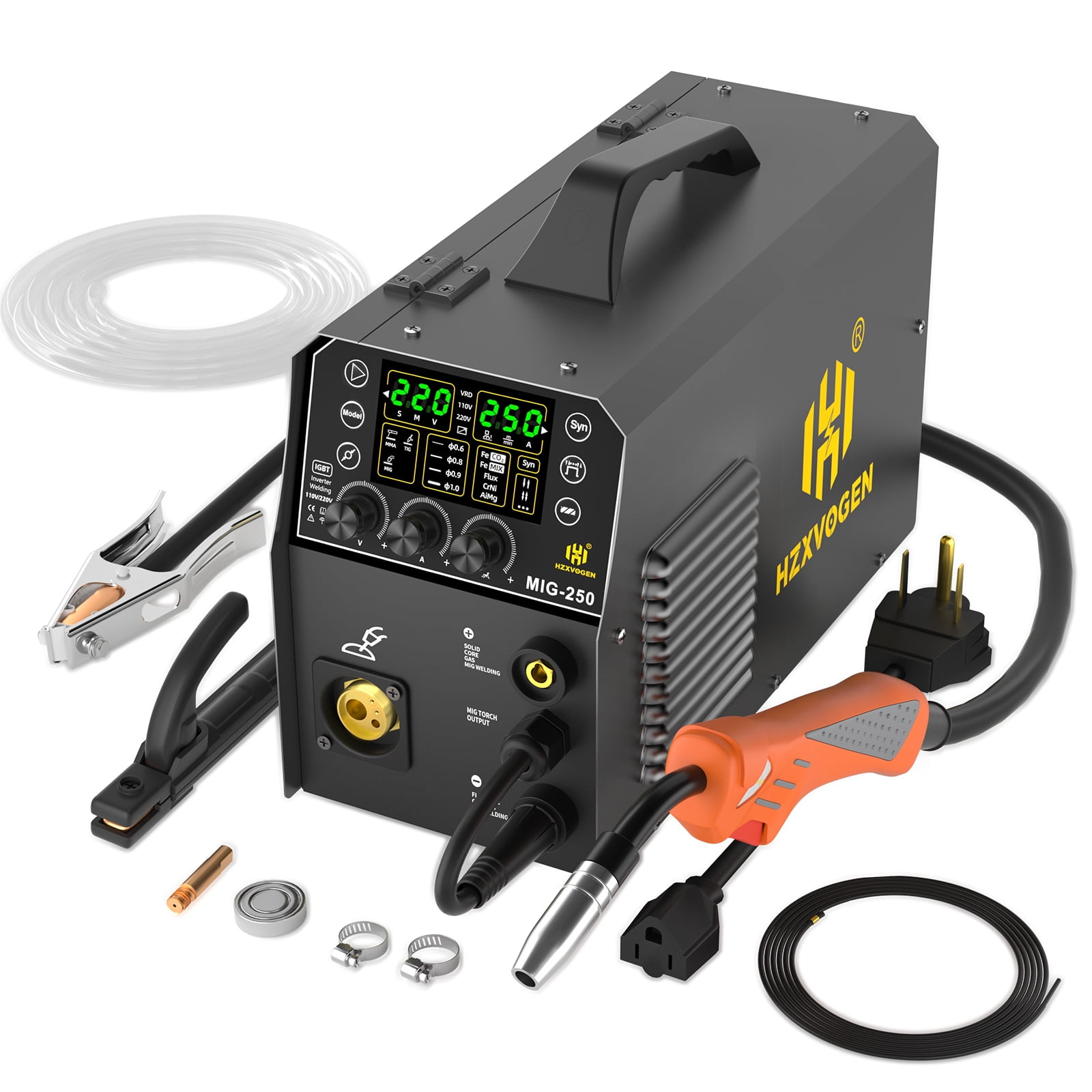HZXVOGEN 4 in 1 Semi-automatic Welding Machine MIG Gas Gasless/MMA ARC/LIFT TIG 2T 4T IGBT ...