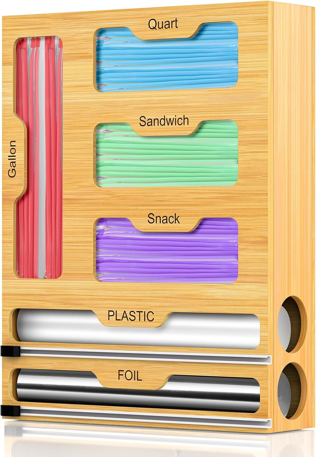 HZY Bag Storage Organizer for Kitchen Drawer, 6 in 1 Foil and Plastic ...
