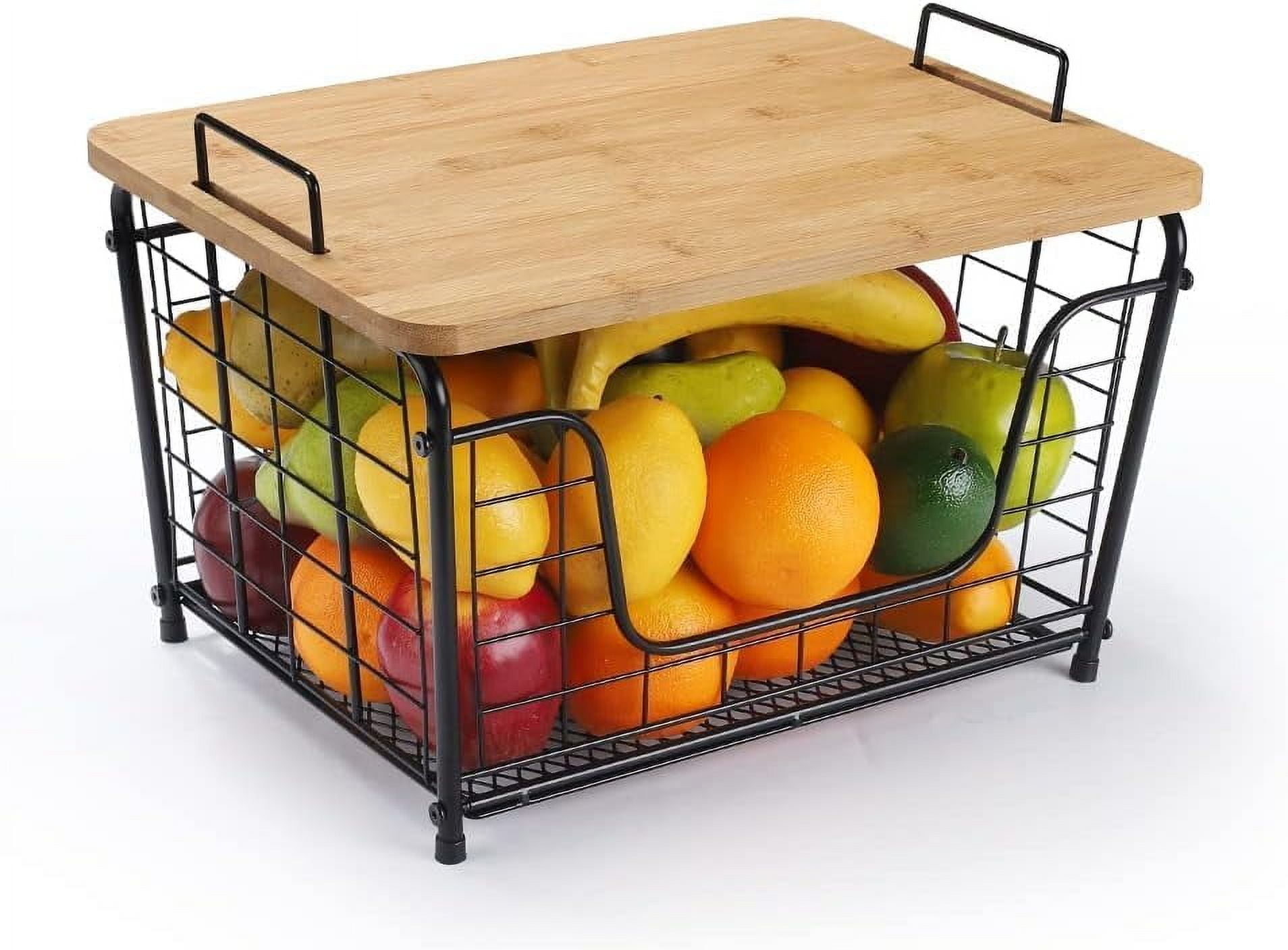 HZY Fruit Basket,Stackable Countertop Organizer, Wire Basket Storage ...