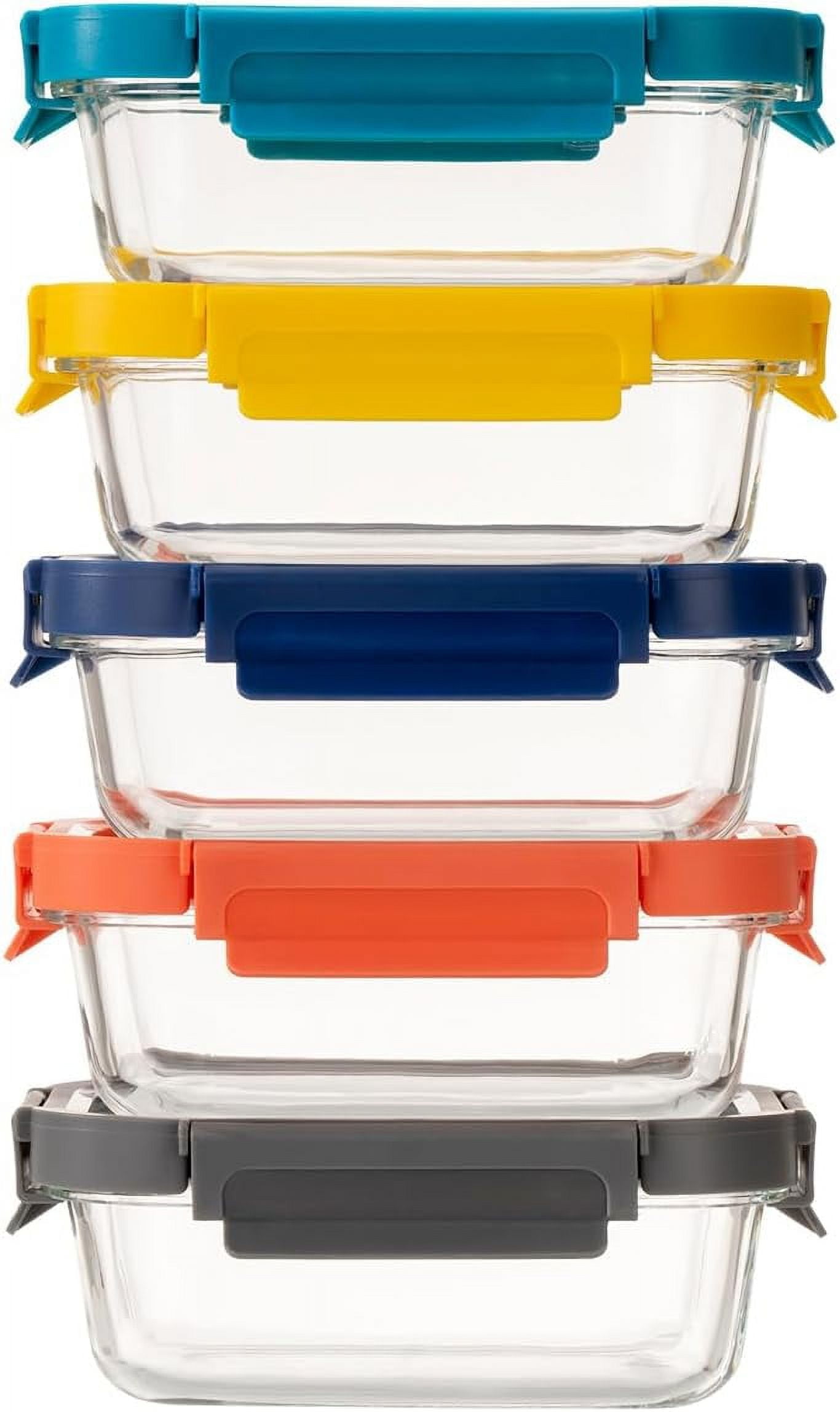 HZY Glass Food Storage Containers with Glass Lids,Meal Prep Containers ...