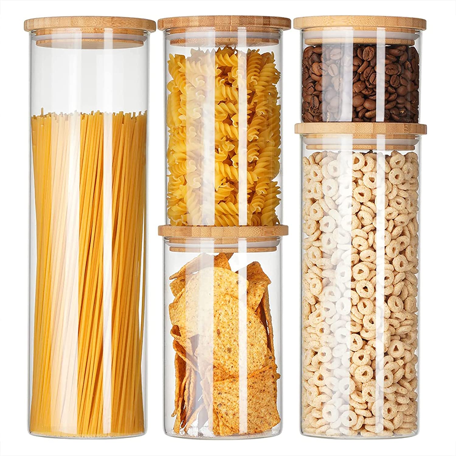 HZY Glass Food Storage Jars,Spaghetti Pasta Storage Container ...