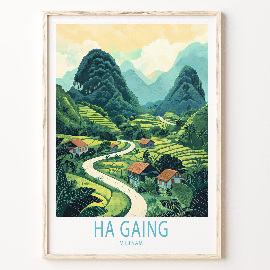 Ha Gaing Vietnam Travel Poster, Vietnam Travel Print, Ha Gaing Wall Art ...
