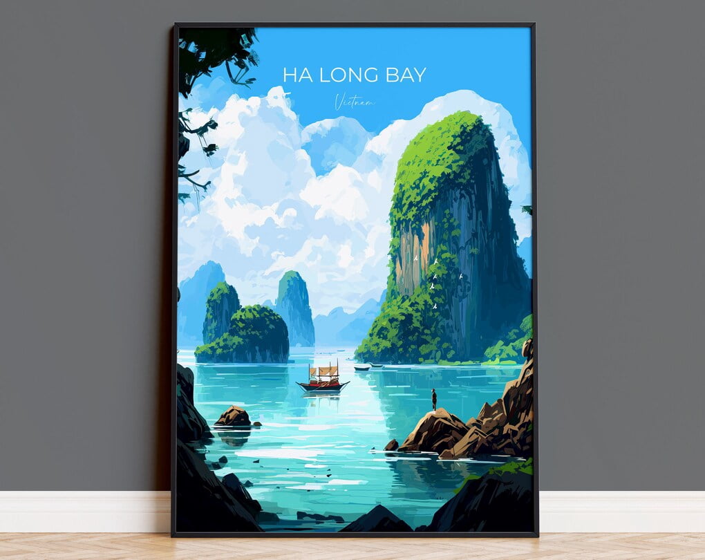 Ha Long Bay Poster, Travel Print Of Ha Long Bay, Vietnam, Asia, Ha Long ...