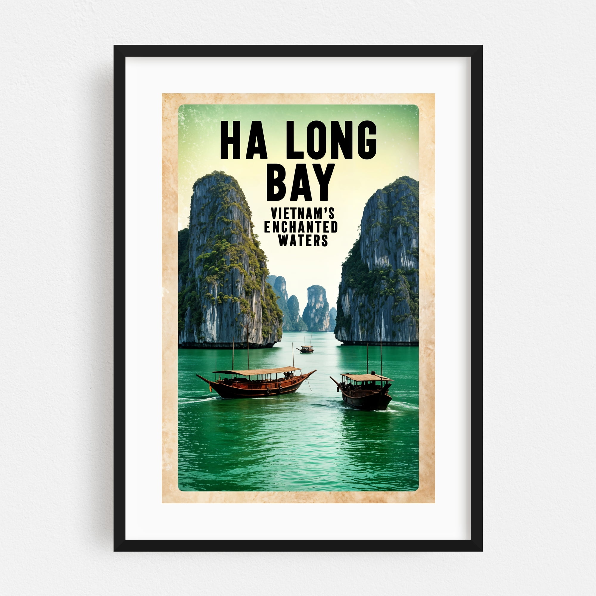 Ha Long Bay Vintage Travel Poster – Vietnam’s Enchanted Waters ...
