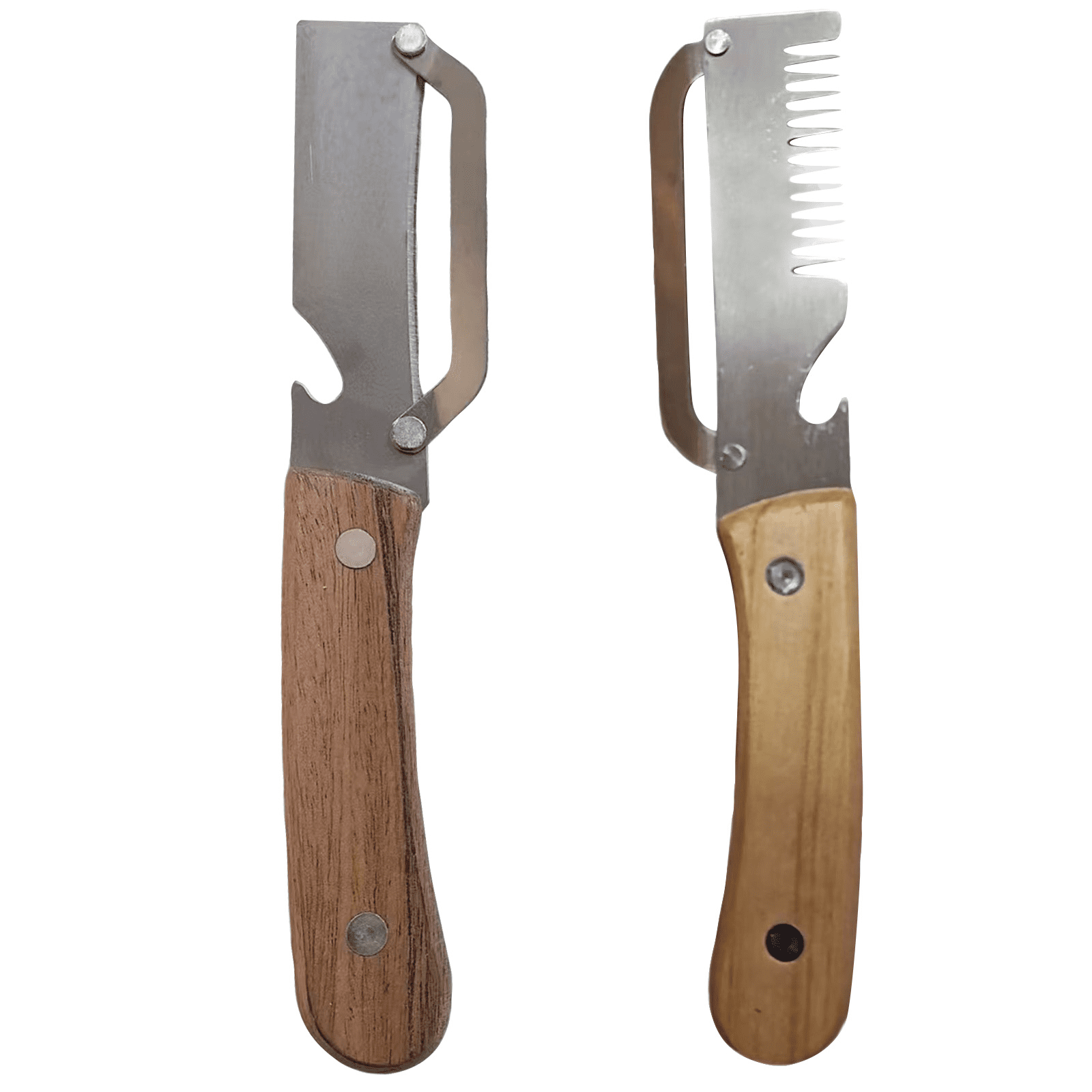 HaCpiu Multi-Functional Vegetable Peeler with Wooden Handle, Stainless ...