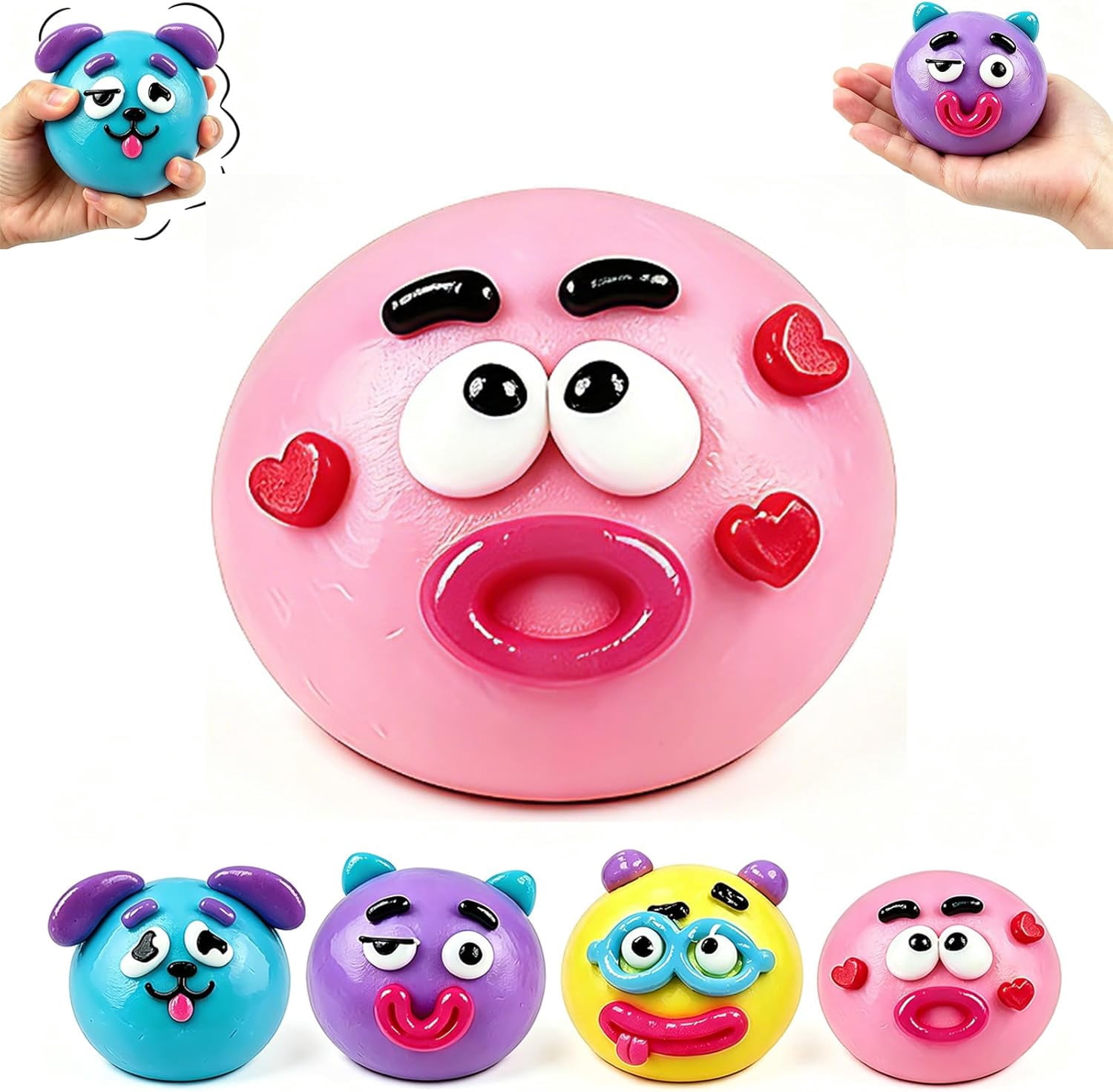 HaCpiu New Smushers Squishy, 3" Dog Face Swap Squishies Toys for Focus ...