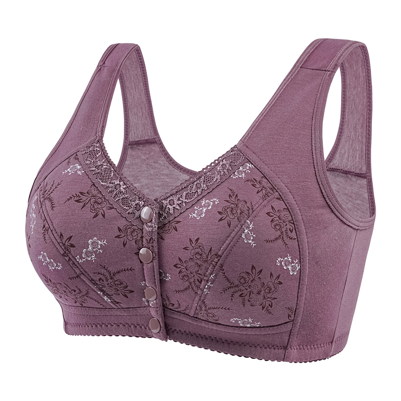 HaHaHappy Daisy Bras for Older Women Front Closure Push Up Wireless ...
