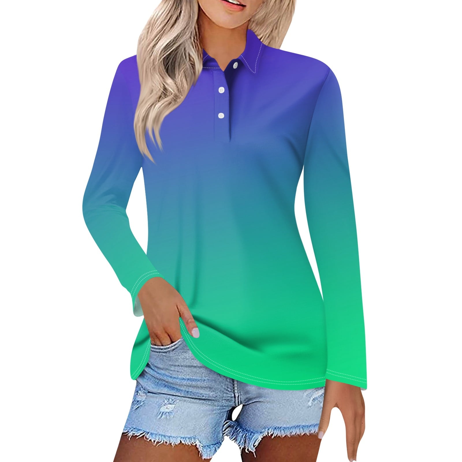 HaHaHappy Golf Polo Shirts for Women 2024 Dressy Button Down Loose fit ...