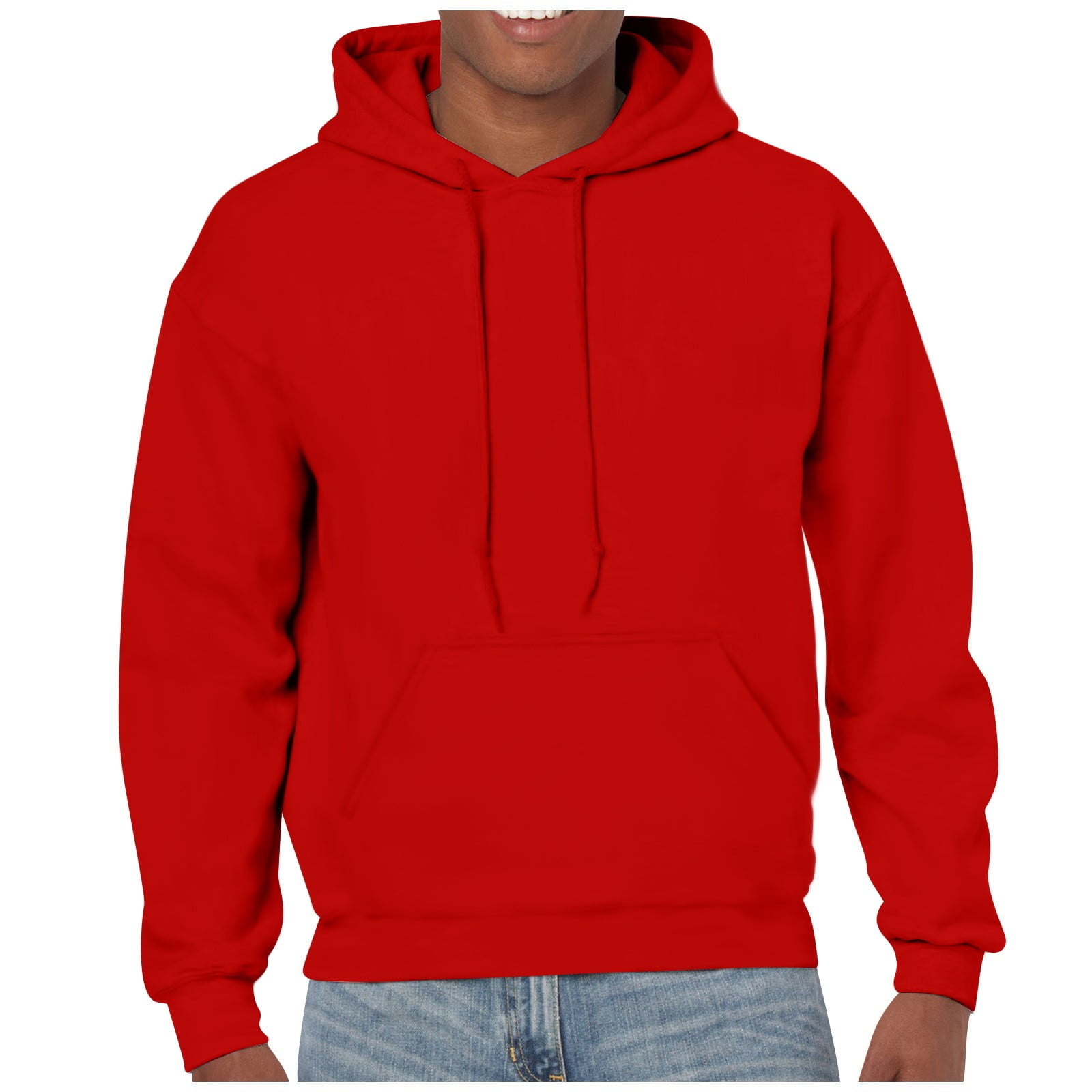 HaHaHappy Hoodies For Men Oversized Long Sleeve Casual Pullovers Plain ...