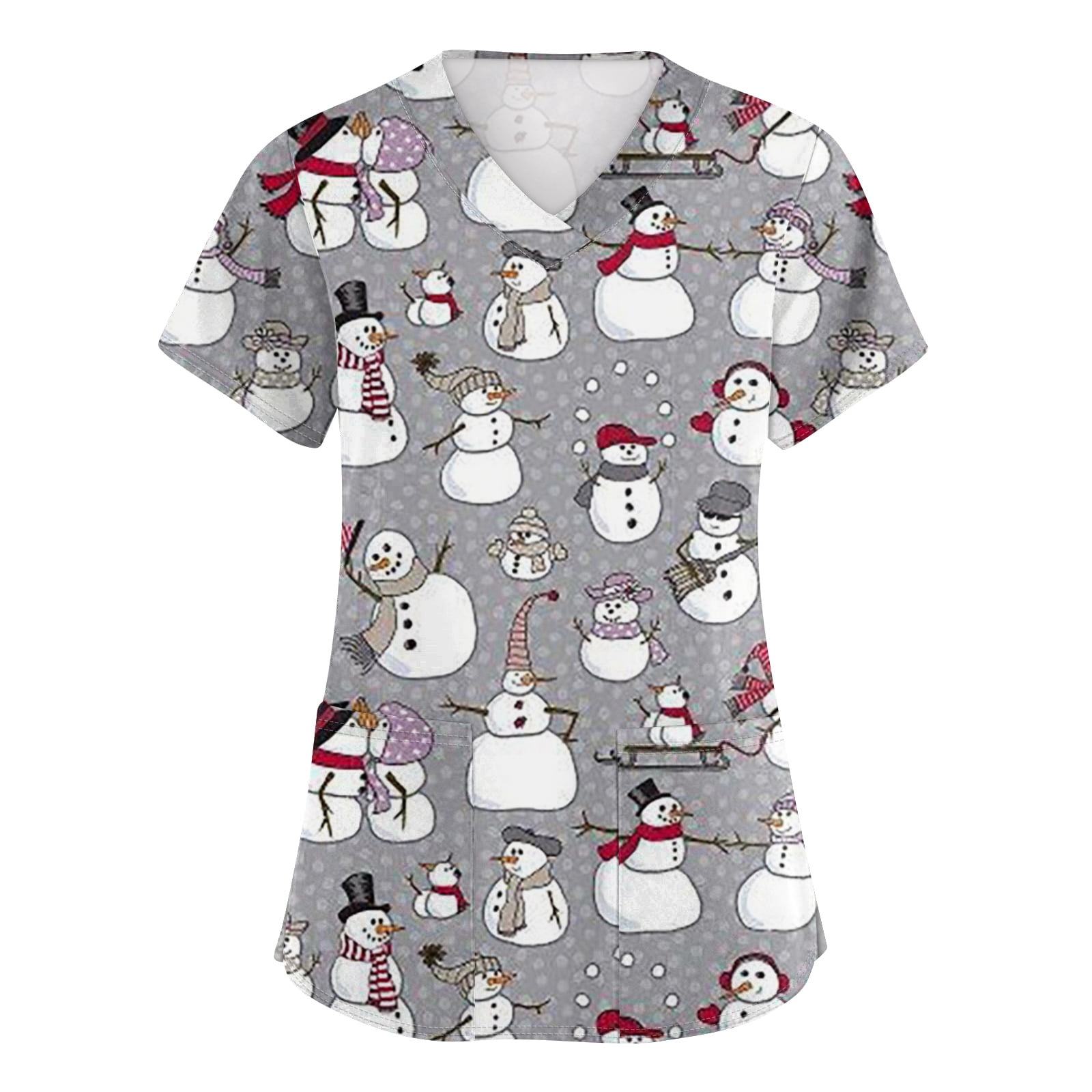HaHaHappy Scrubs for Women Christmas Plus Size Short Sleeve Ugly ...