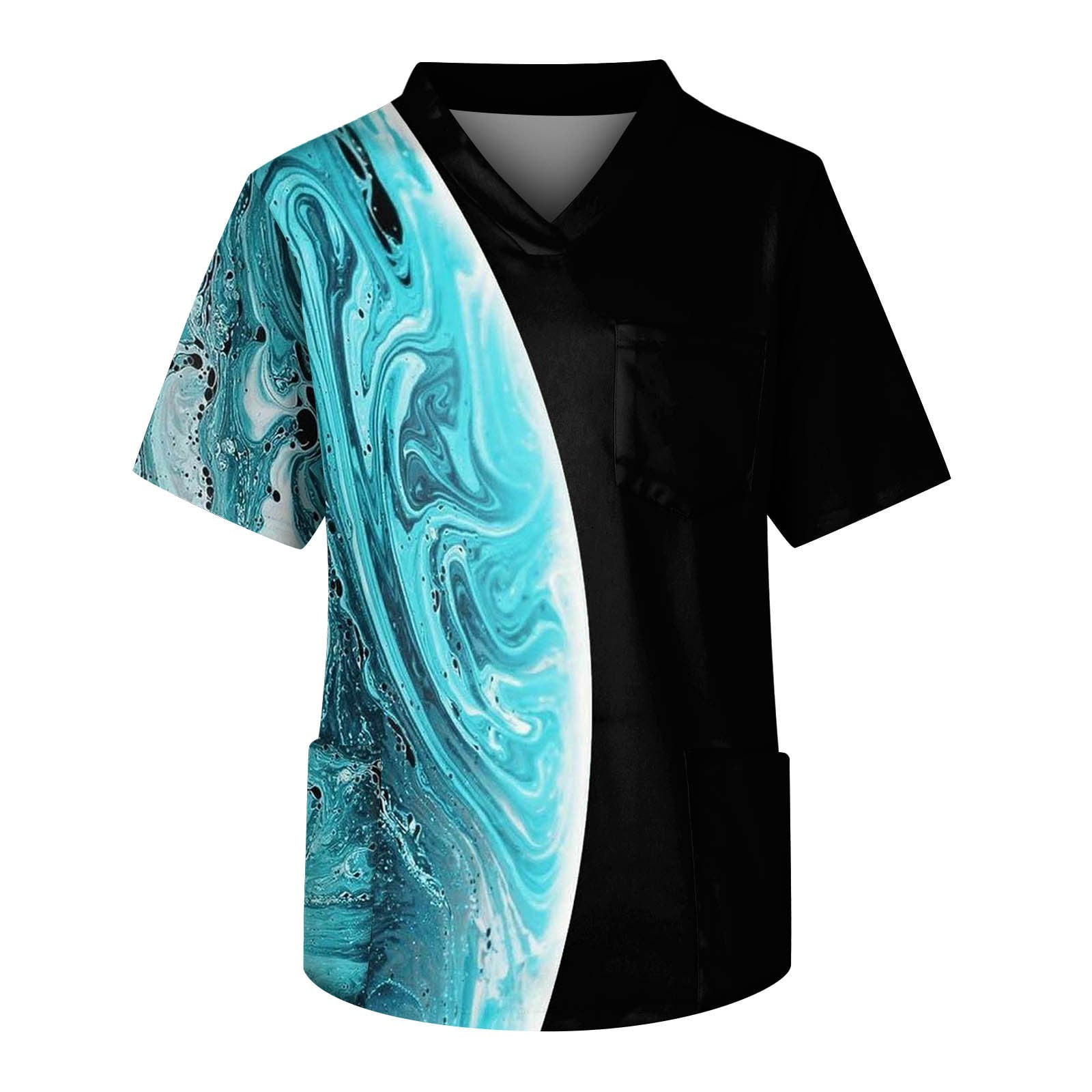 HaHaHappy Scrubs for Men Set, Stretchy Print Medical Scrubs Tops Short ...