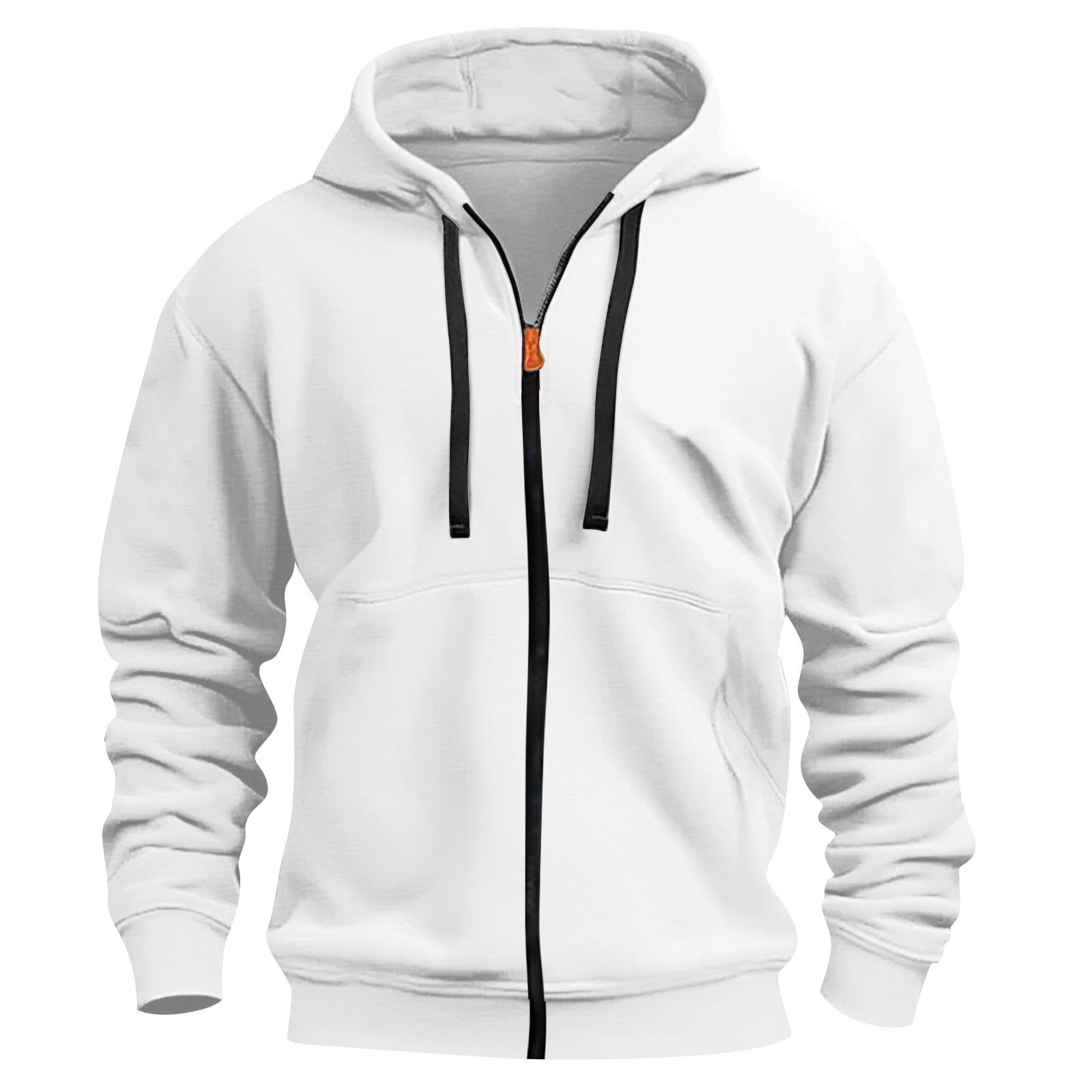 HaHaHappy Zipper Hoodies for Men Sweatshirt Big and Tall Comfy Athletic Long Sleeve Drawstring ...