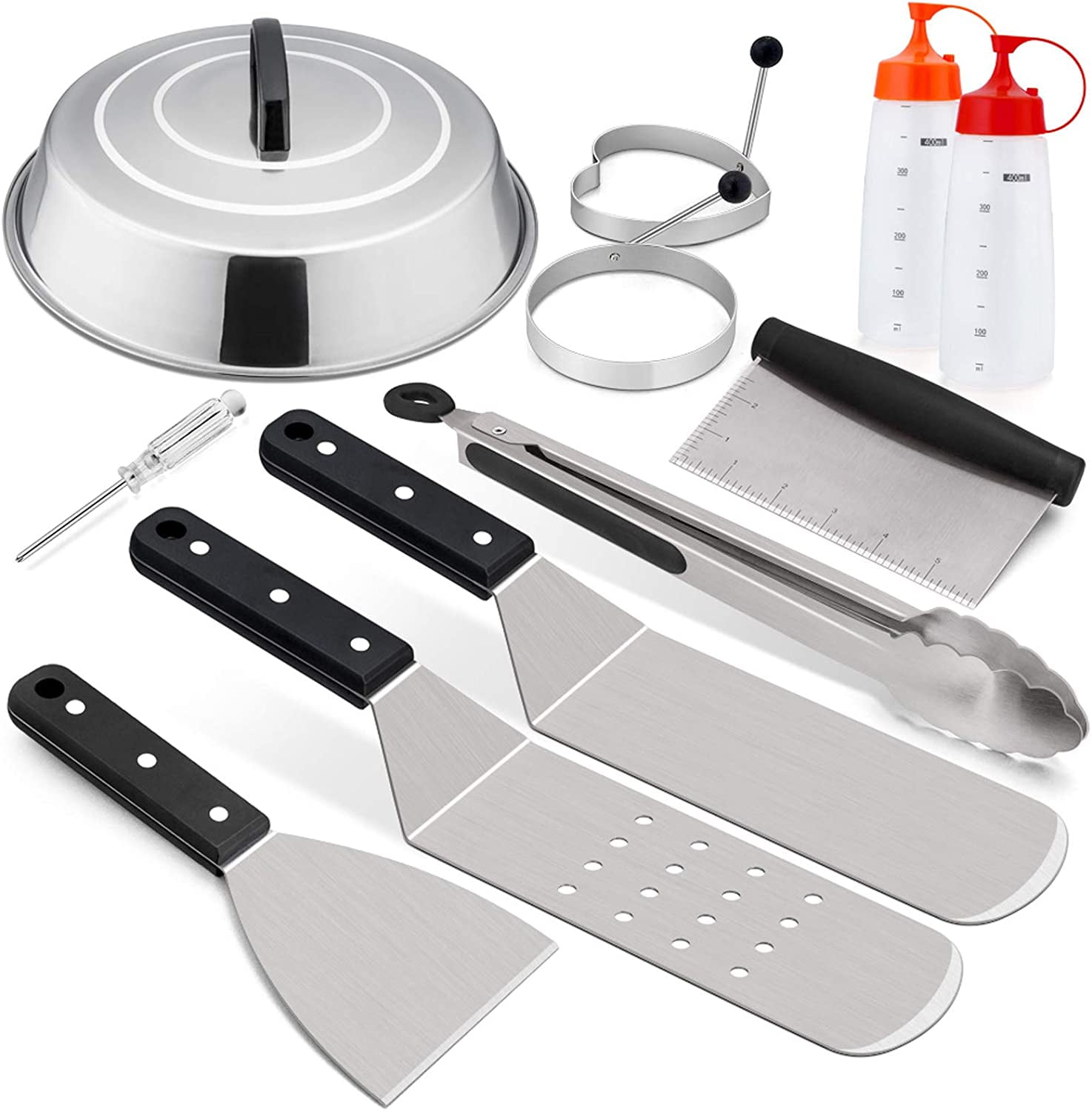 HaSteeL Griddle Accessories Set, Stainless Steel Griddle Tools Kit of ...