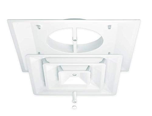 HaVACo 2'x2' Lay-In 3 Cone Supply with 6" Pre-Molded Boot, ABS Plastic Supply Grille, Ceiling ...