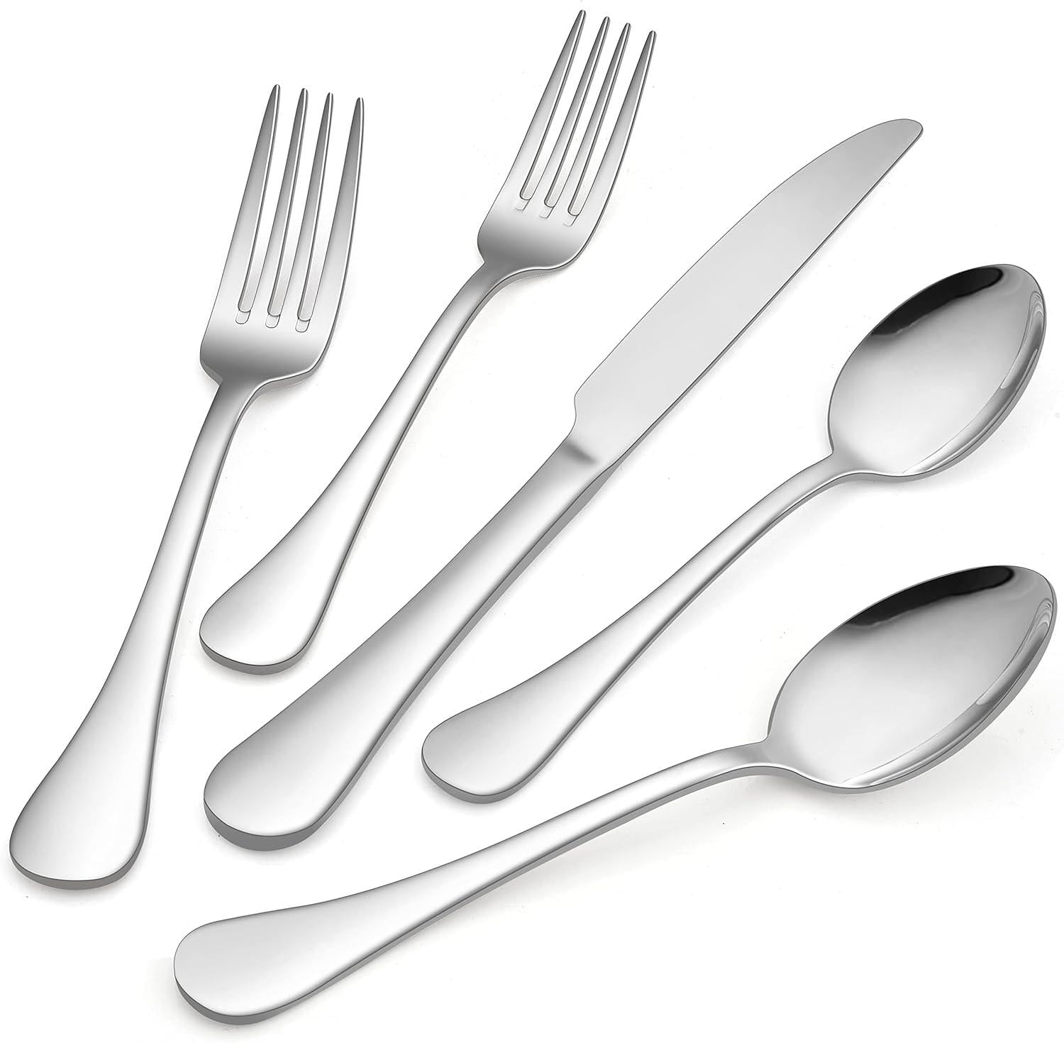 HaWare 18/10 Silverware Set, 60-Piece Stainless Steel Flatware Service ...