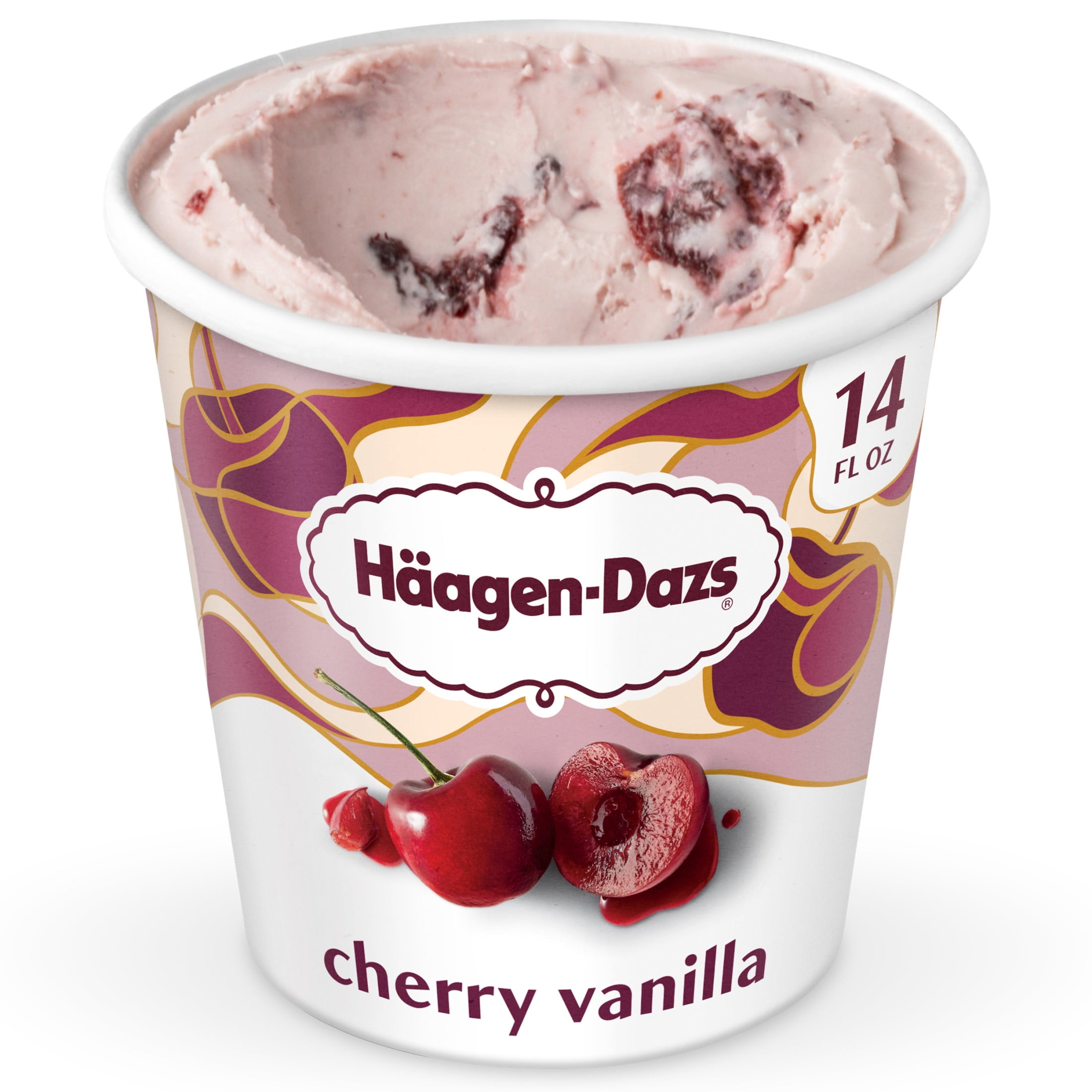 Haagen Dazs Cherry Vanilla Ice Cream, Gluten Free, Kosher, 14 oz ...