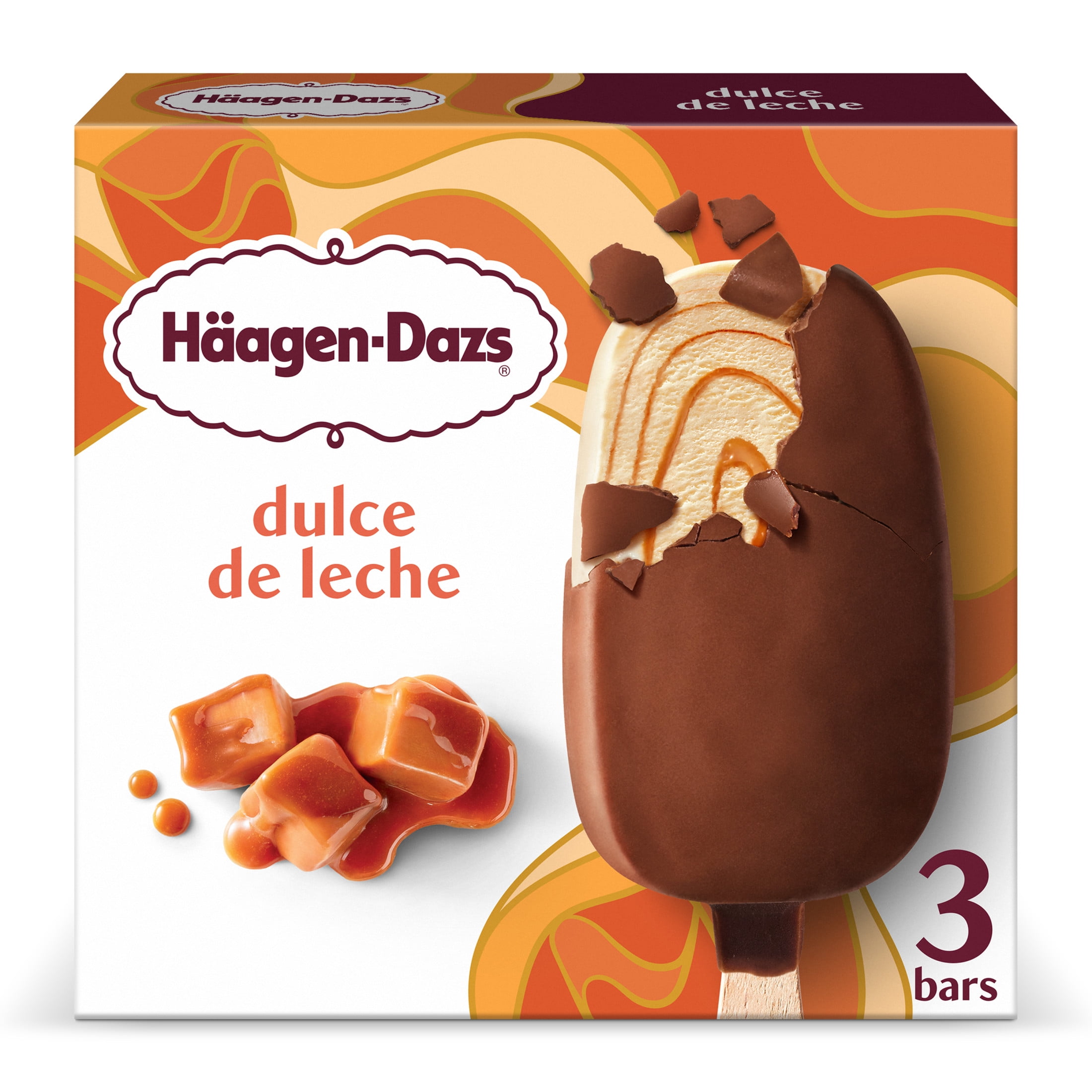 Haagen-Dazs Caramel Dulce de Leche Ice Cream Bars, Chocolate Dipped, 3 Count - Walmart.com