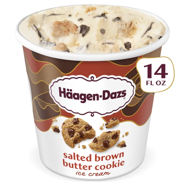 Haagen-Dazs Salted Brown Butter Cookie Ice Cream, 14 fl oz - Walmart.com
