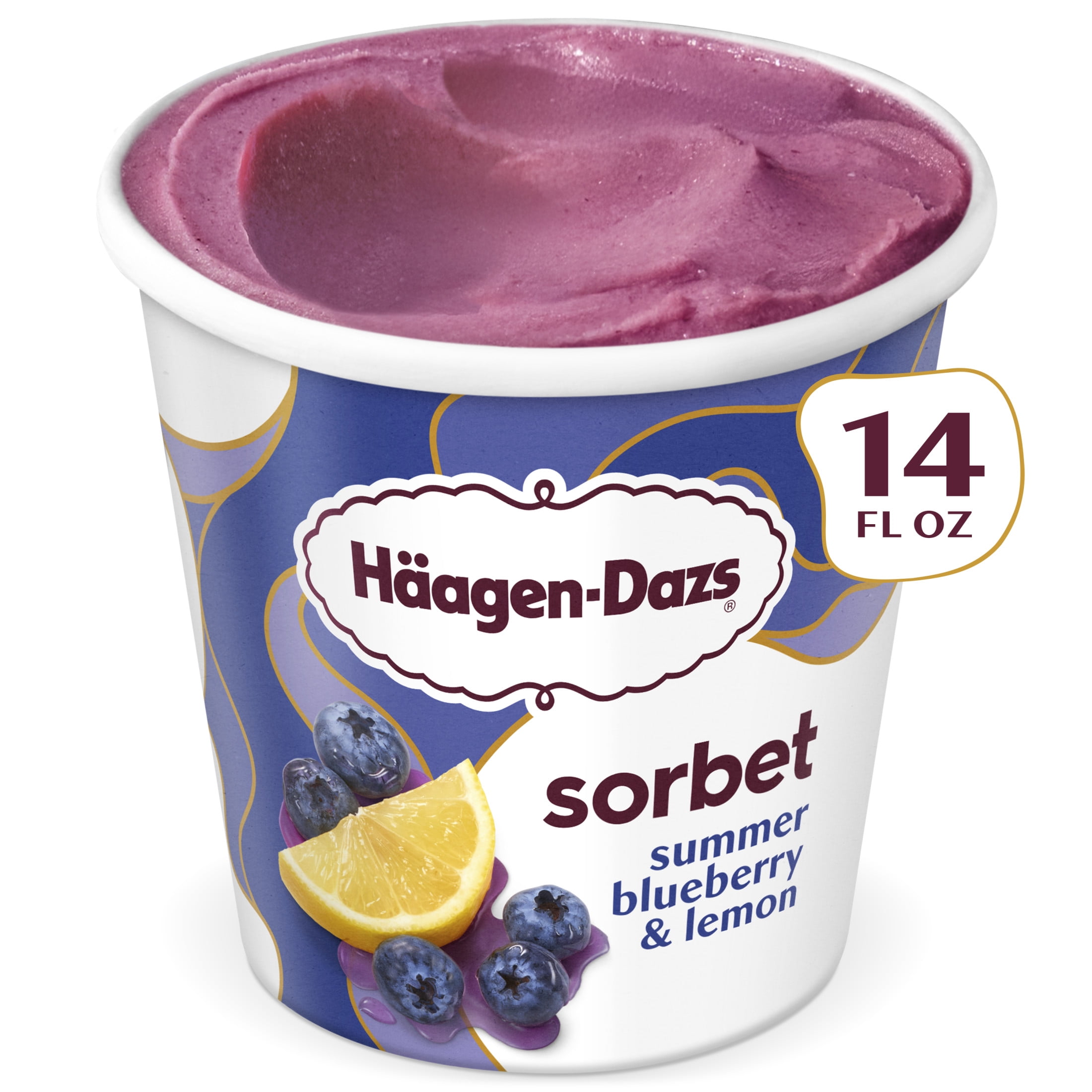 Haagen-Dazs Summer Blueberry and Lemon Sorbet, 14 fl oz - Walmart.com