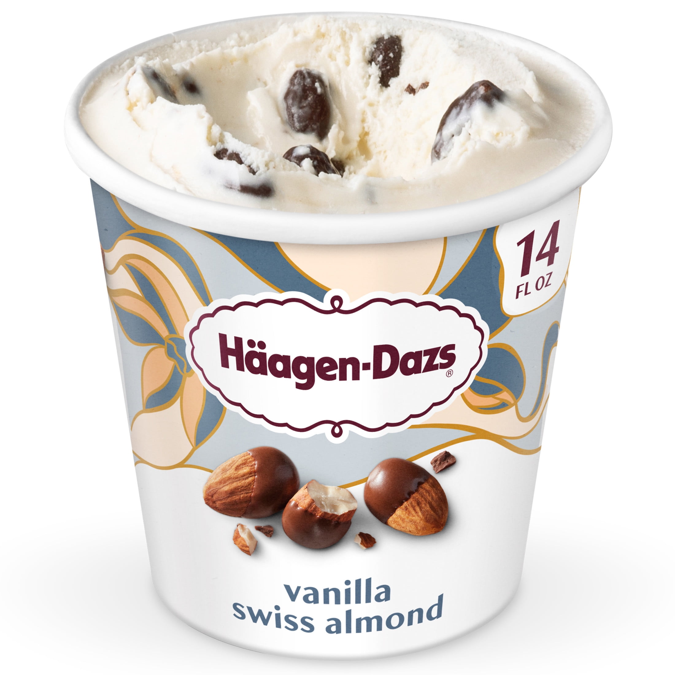 Haagen Dazs Vanilla Swiss Almond Ice Cream, Gluten Free, Kosher, 14 oz ...