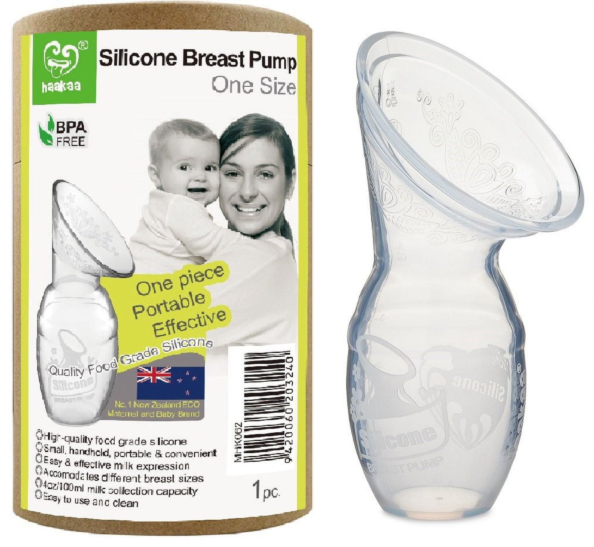 Haakaa Silicone Manual Breast Pump, Portable, 100% Food Grade Silicone ...