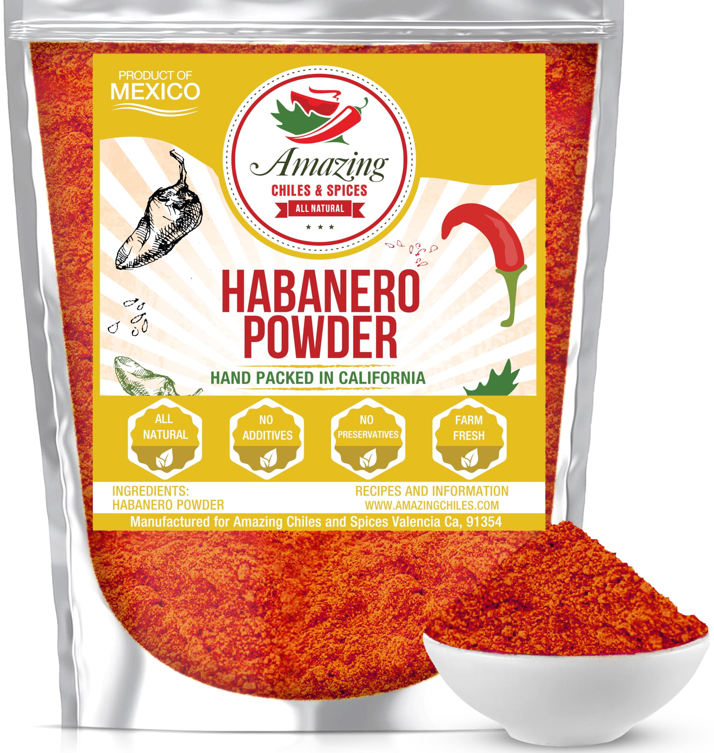 Habanero Pepper Ground 4oz - MDA05 Premium All Natural Powder. No ...