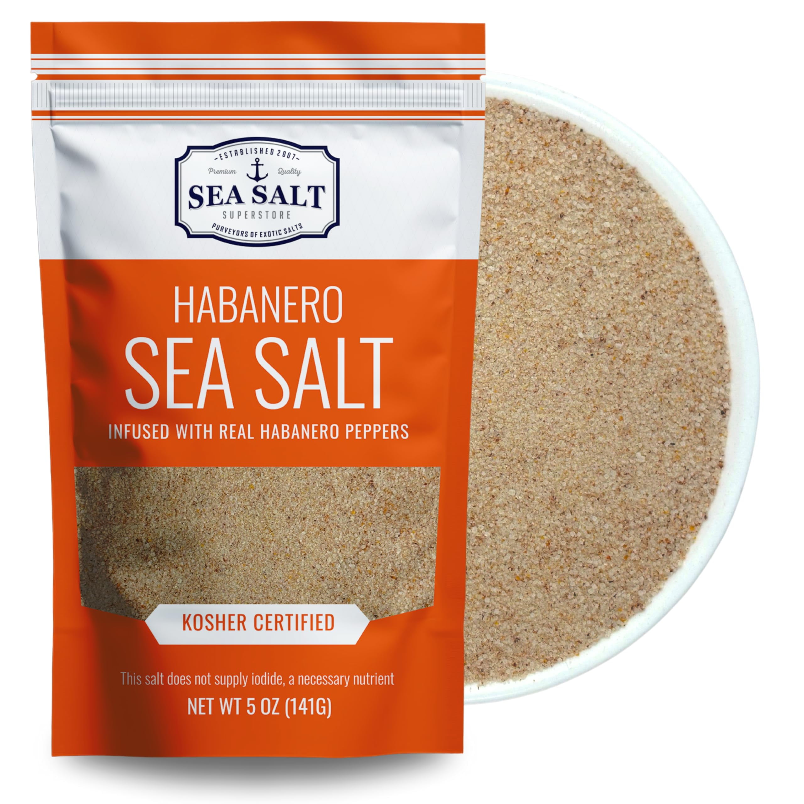 Habanero Sea Salt, Spicy STF9 Seasoning Salt Infused with Real Habanero ...