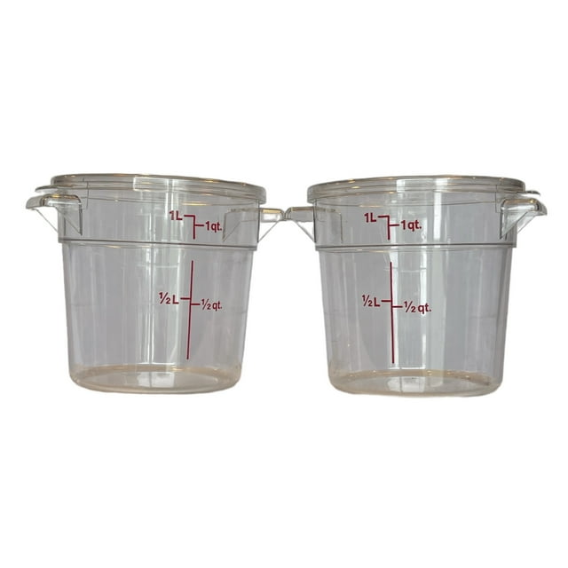 Habanerofire 1 Quart Cambro Food Storage Container, 2 Pack with Lids ...