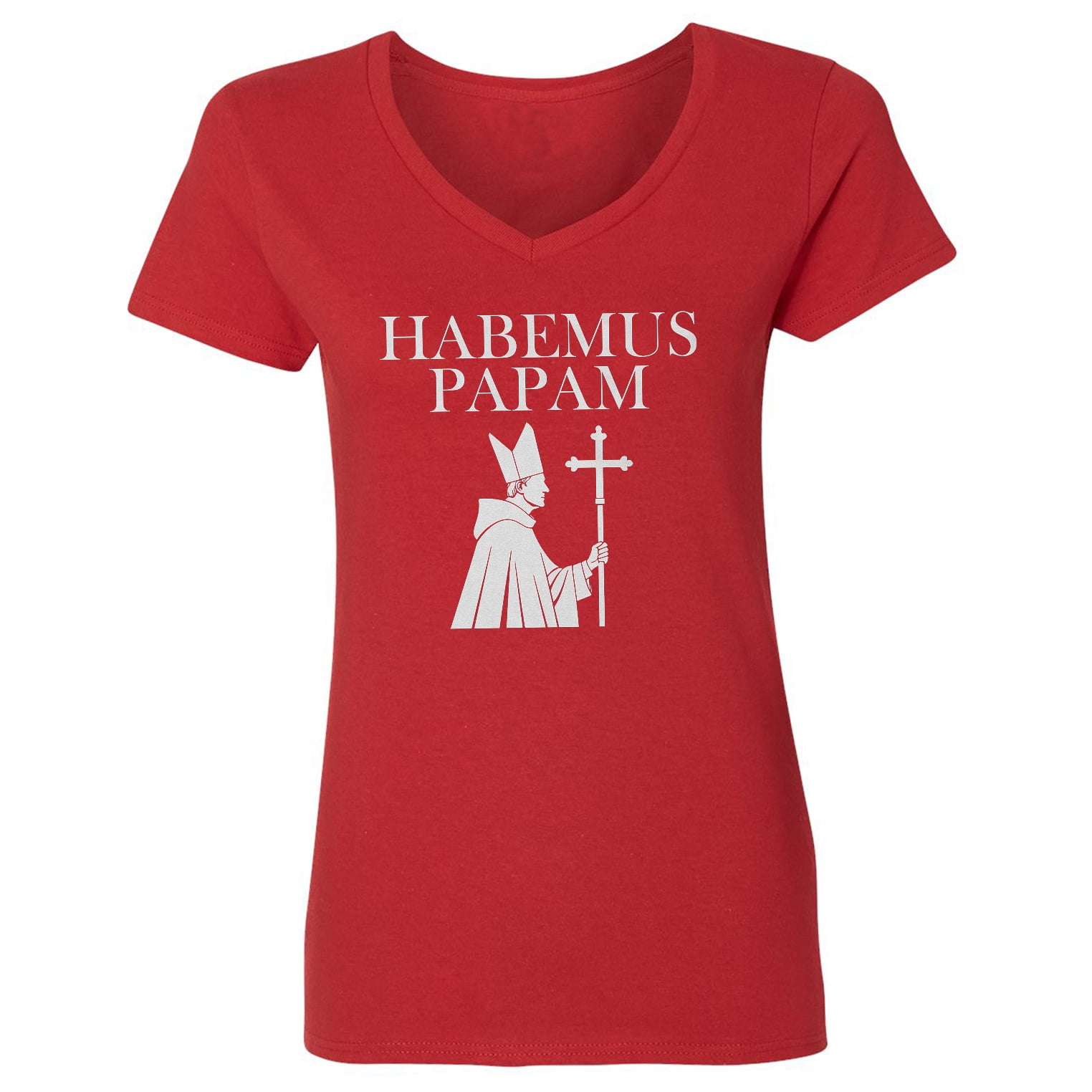Habemus Papam - Pope Leo XIV Prevost Tribute Catholic Ladies' V-Neck ...