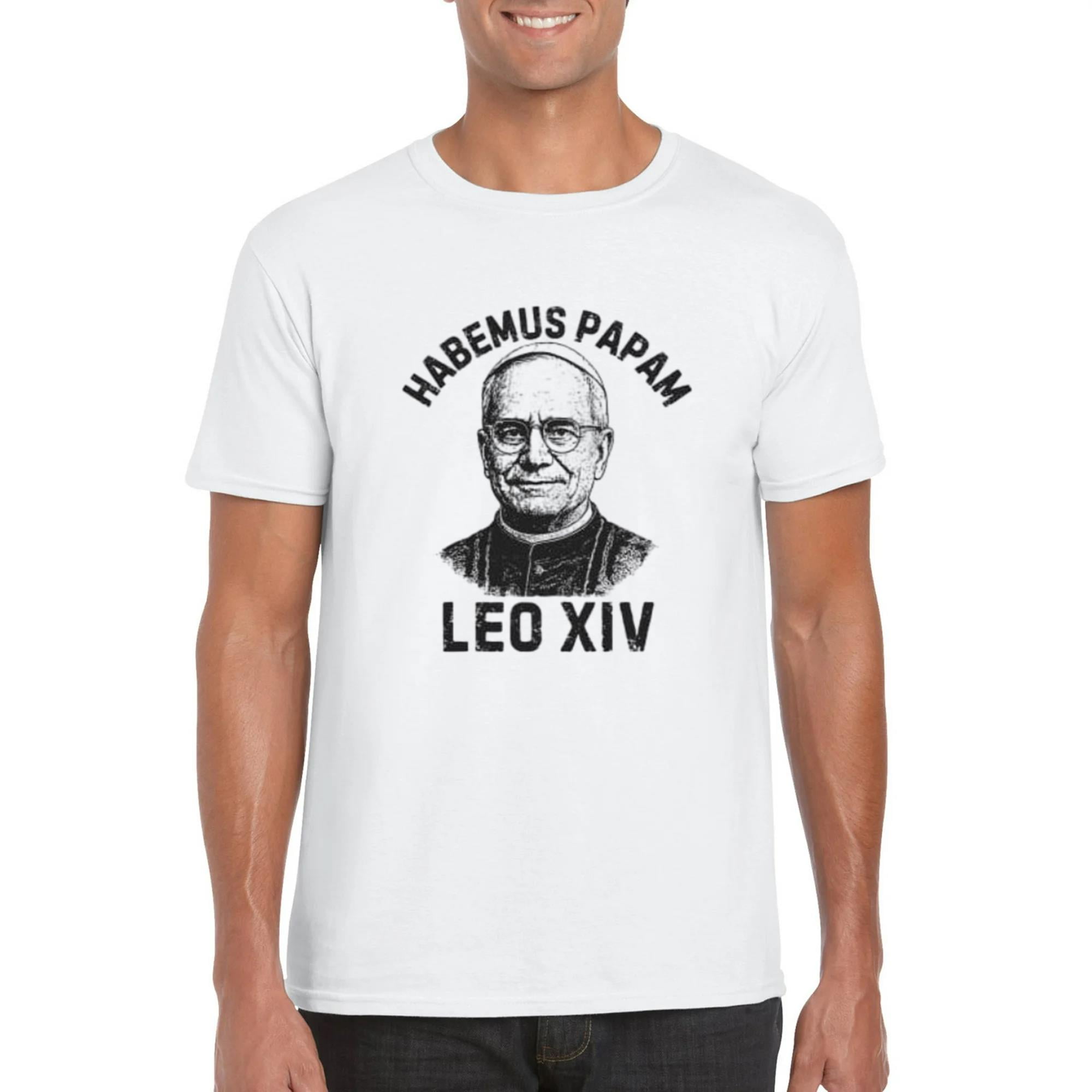 Habemus Papam Pope Leo XIV Religious Statement Papal Graphic T-Shirt, for men & women, up to ...