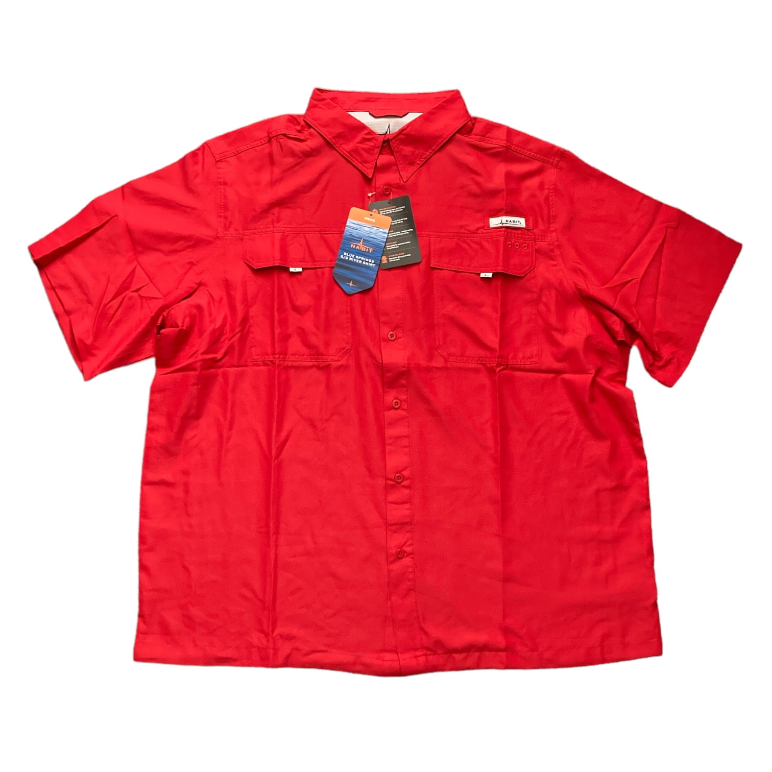 Habit Men's Short Sleeve Blue Springs 40+ UPF Quick Dry River Shirt ...