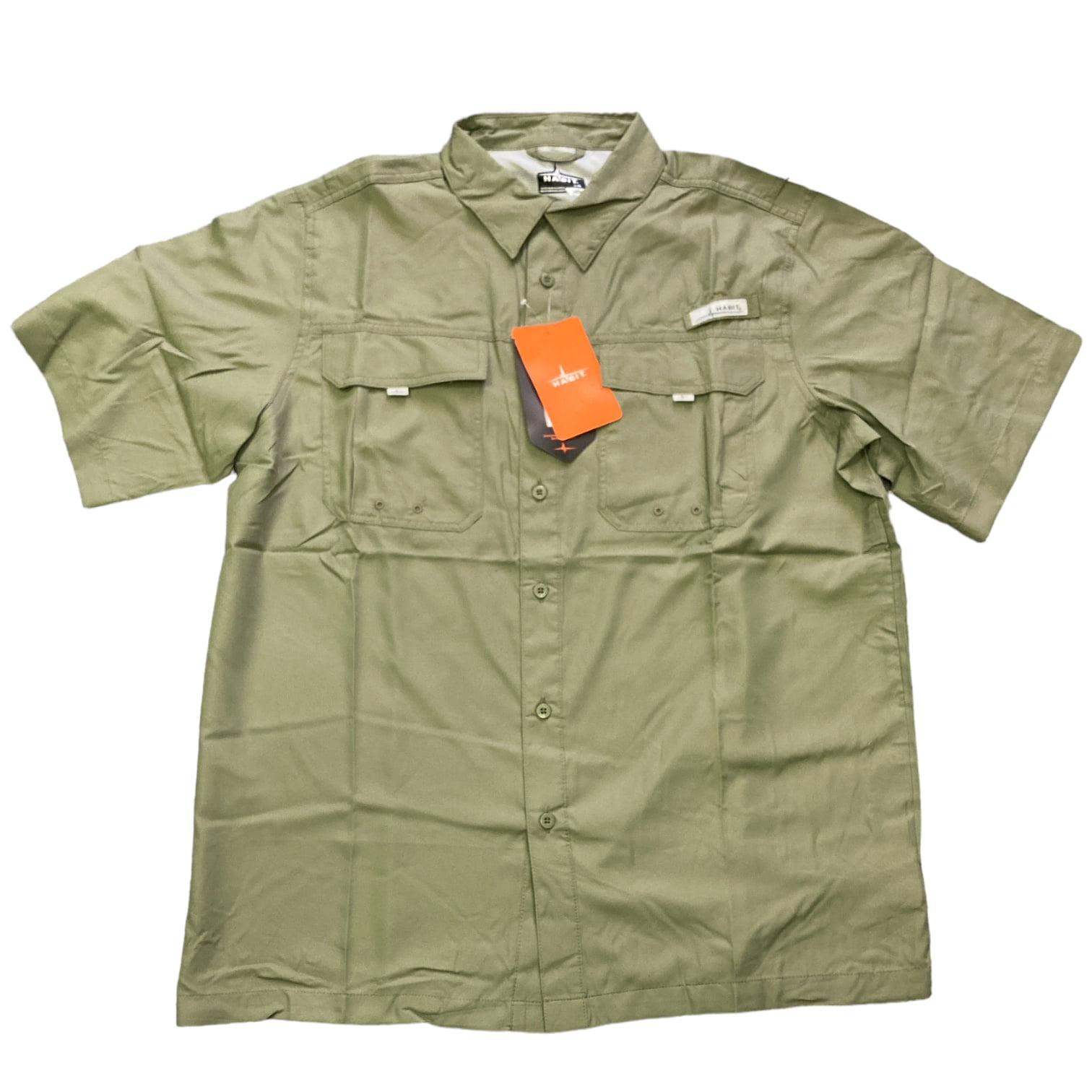 Habit Men's UPF40+ Crayfish Creek Short Sleeve River Shirt (Deep Lichen ...