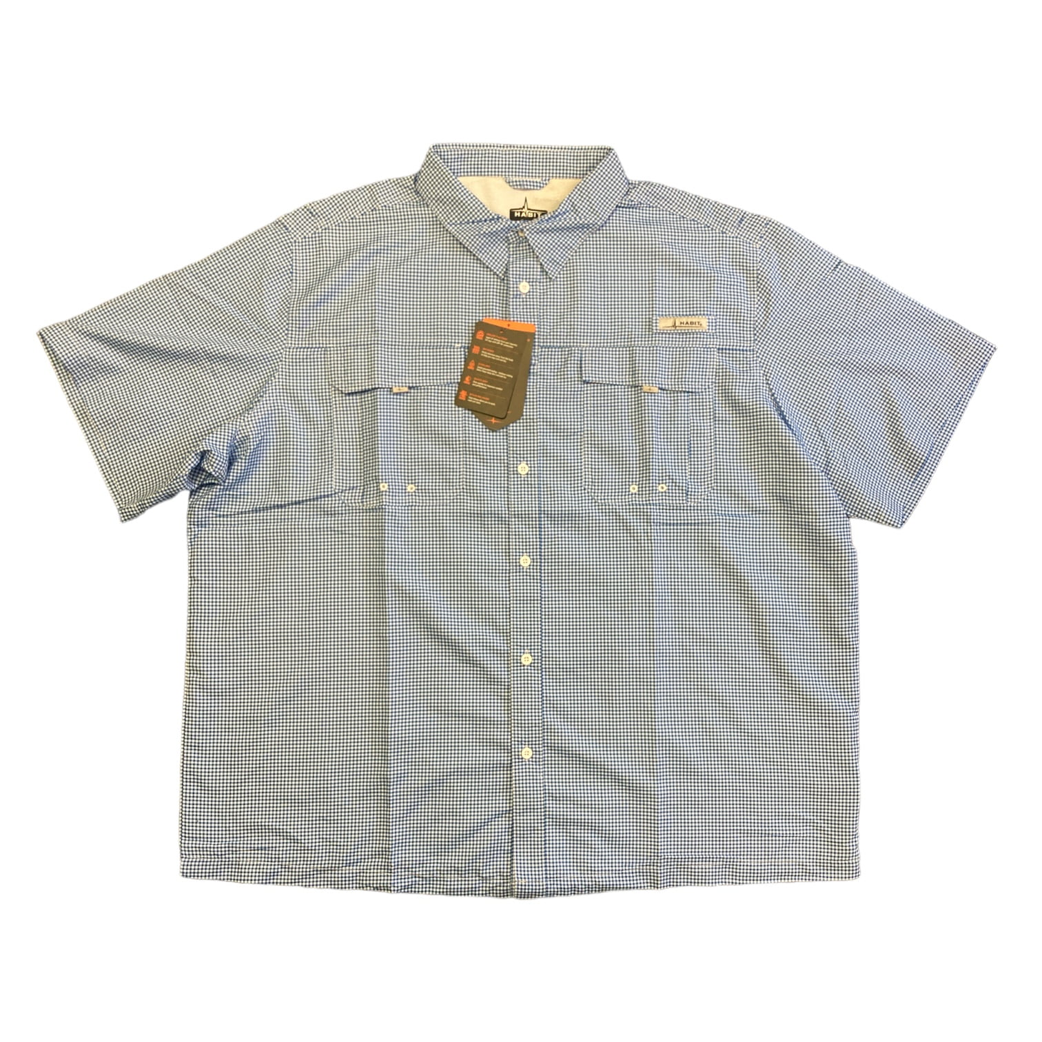 Habit Men's UPF40+ Crayfish Creek Short Sleeve River Shirt (Marlin Blue ...