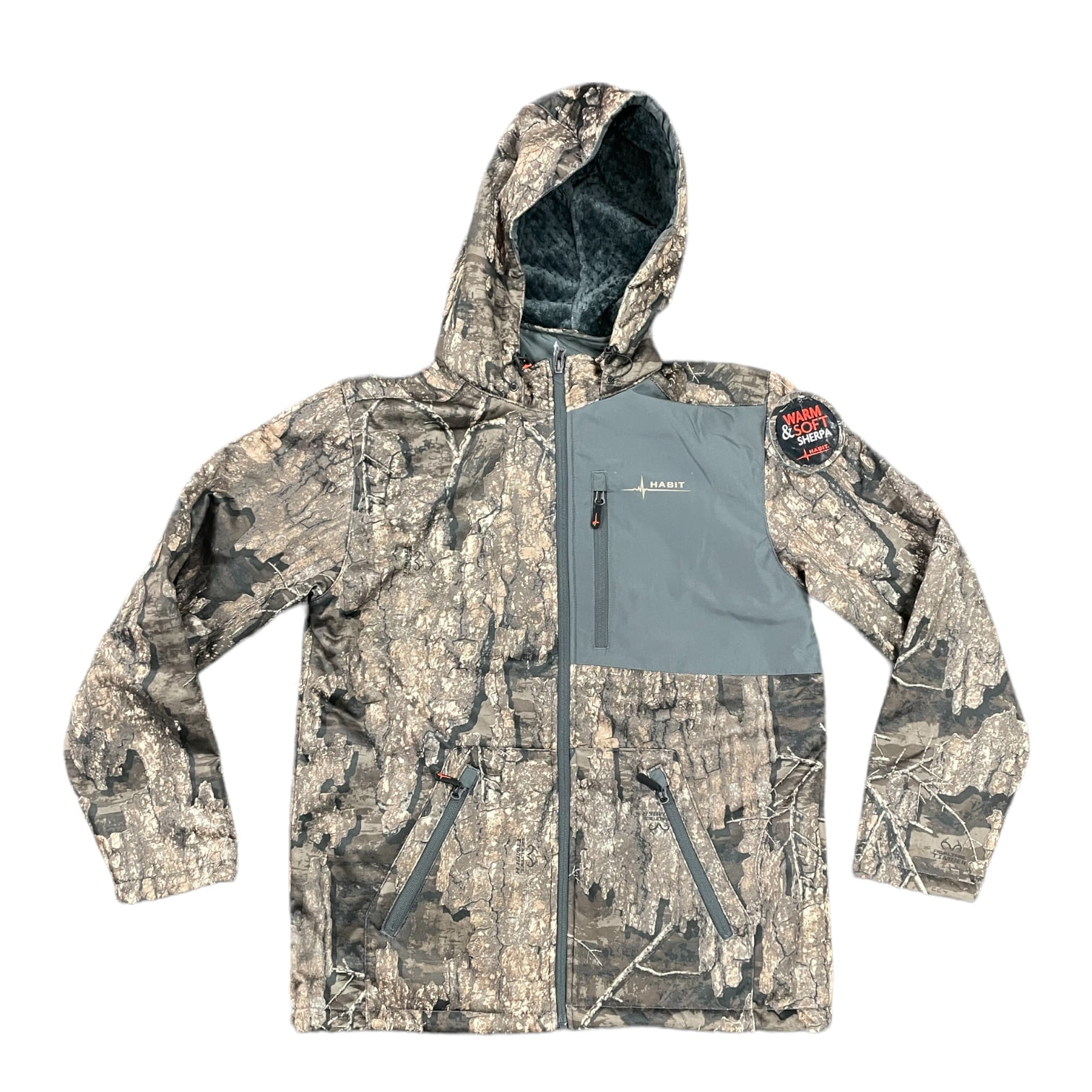 Habit Men's Water & Wind Resistant Iron Rock Hooded Sherpa Shell Jacket ...