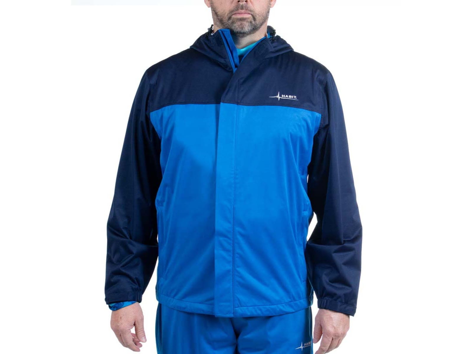 Habit Roaring Springs Packable Rain Jacket - Mens, 2-Tone Peacoat ...