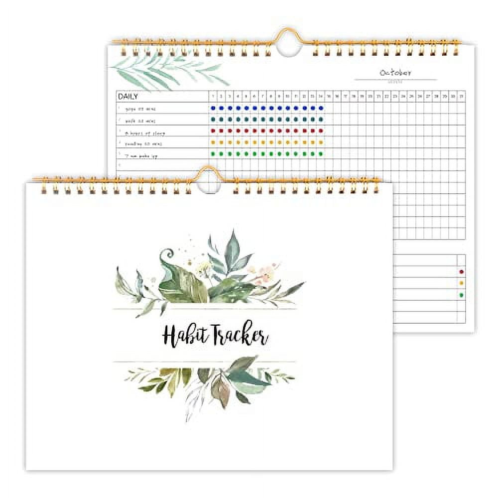Habit Tracker Calendar- 12 Months Undated Daily Weekly & Monthly Period ...