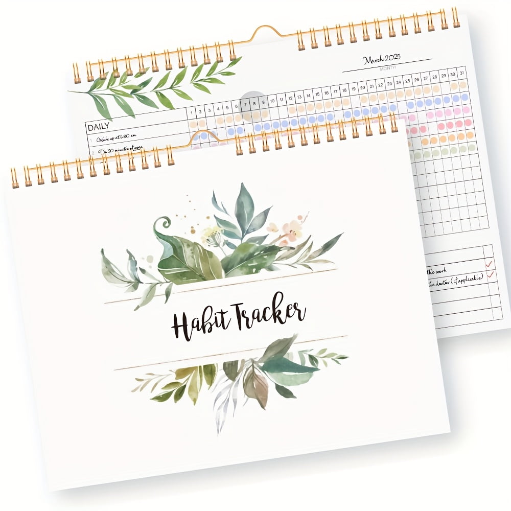 Habit Tracker Calendar Journal Spiral Binding Habit Tracker Planner ...