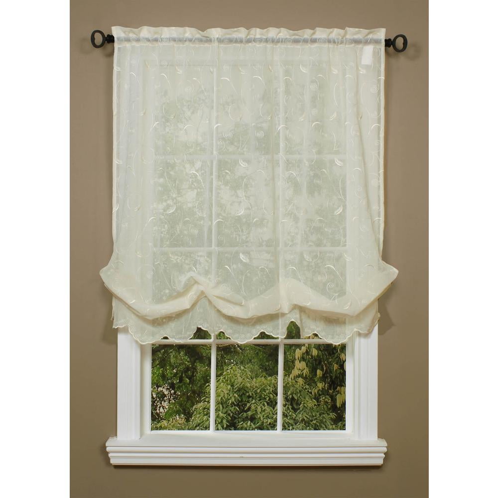 Commonwealth Hathaway Rod Pocket Balloon Shade in Cream - Walmart.com