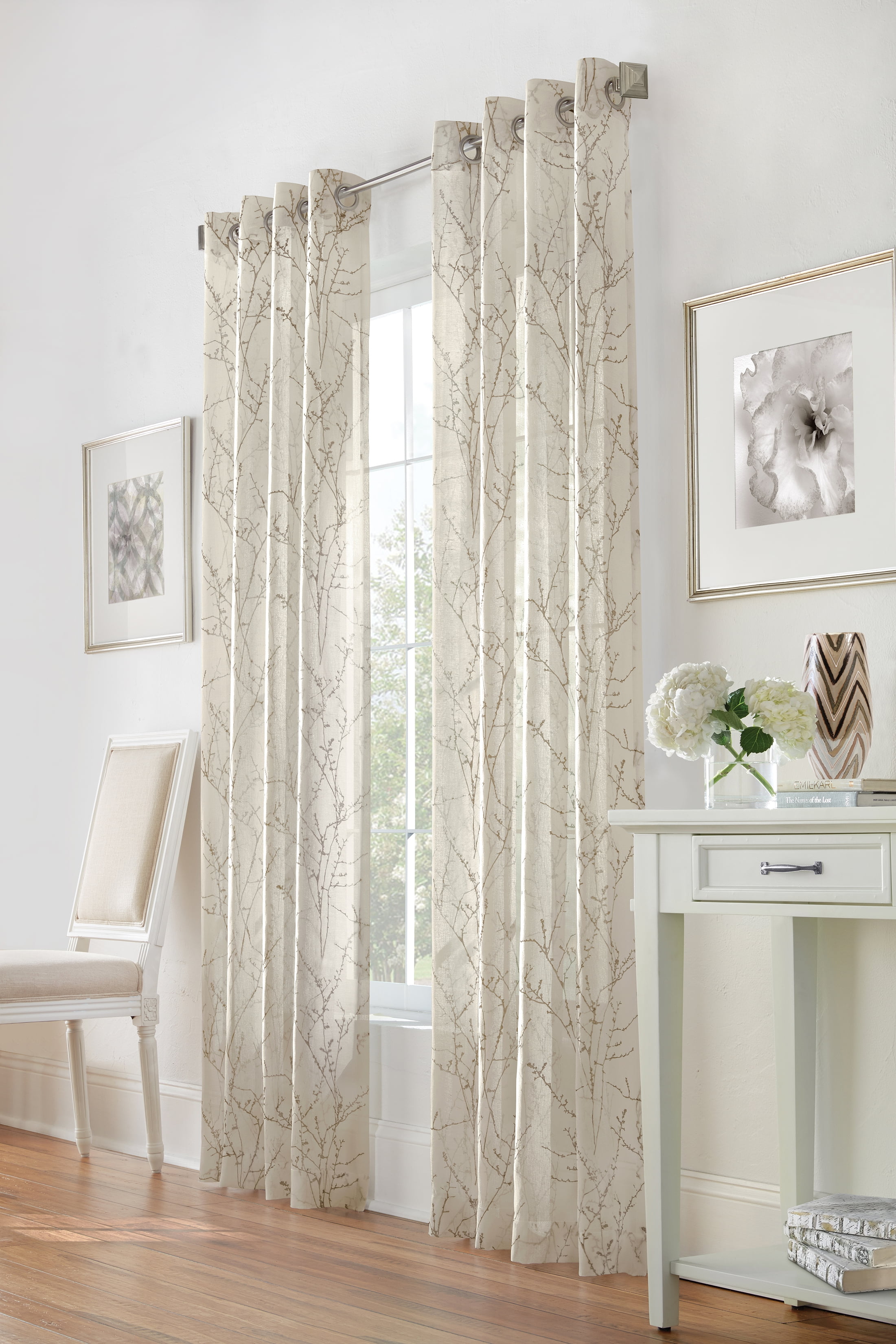 Habitat Lisette Grommet Curtain Panel Window Dressing 52 x 84 in Taupe ...