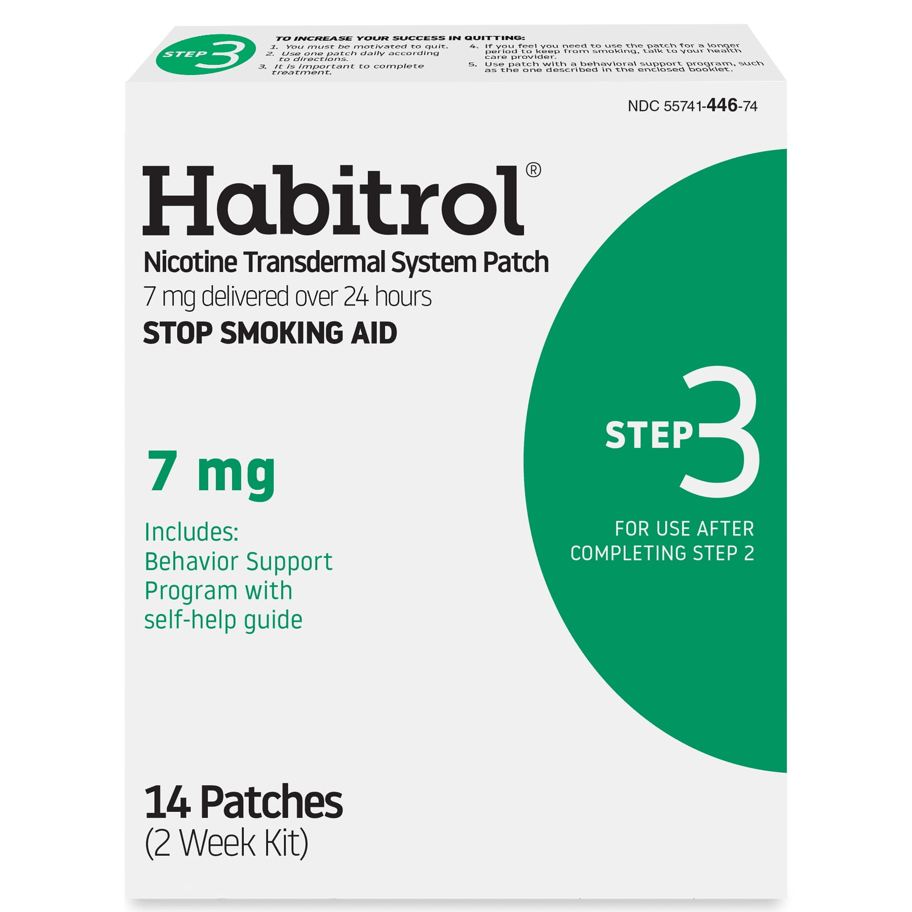 Habitrol Nicotine Transdermal System Patch (Step 3) Stop Smoking Aid (7 ...