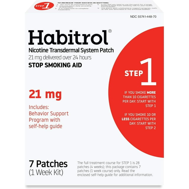 Habitrol Nicotine Transdermal System Patch | Stop Smoking Aid | Step 1 ...