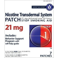 Equate Nicotine Transdermal System Step 1 Clear Patches, 21 mg, 7 Count ...