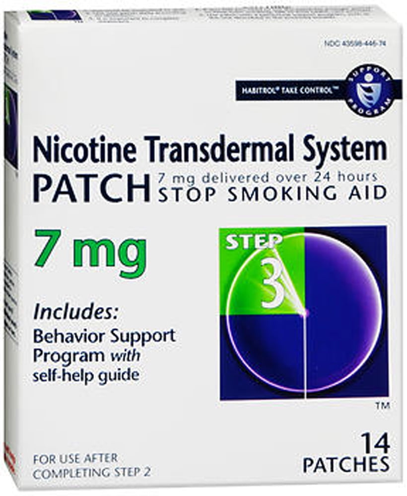 Habitrol Step 3 Nicotine Transdermal System Patch, 7 mg, 14 Count ...