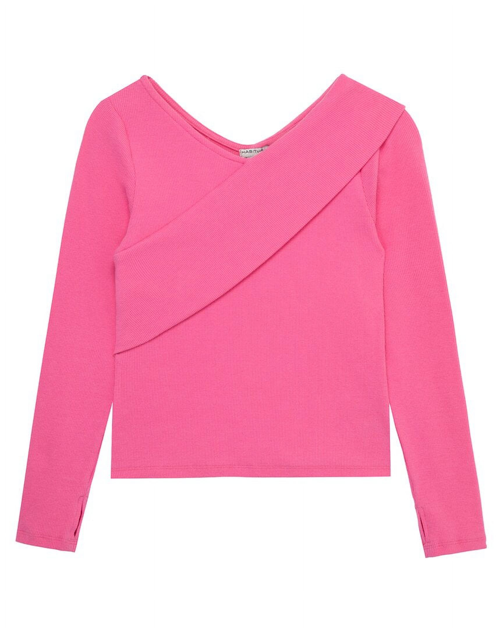 Habitual girls Asymmetrical Ribbed Top, G16 - Walmart.com