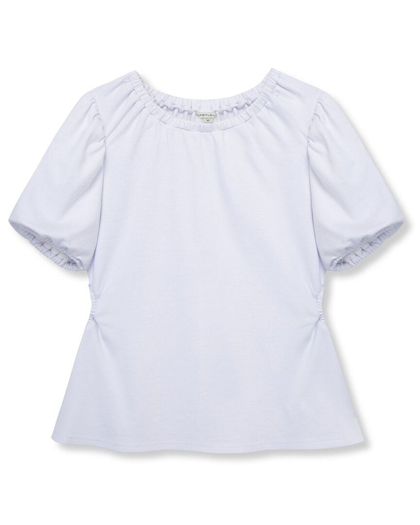 Habitual girls Puff Sleeve Cutout Top, G7-8, White - Walmart.com