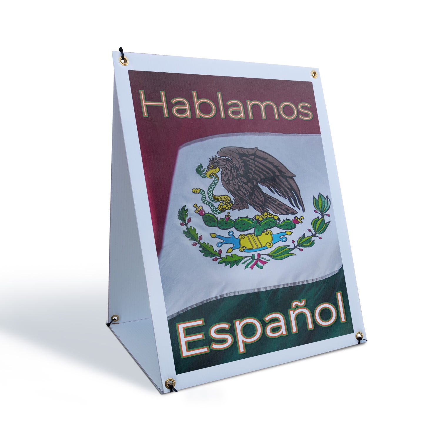 Hablamos Español Sidewalk Sign 24 Inch x 36 Inch A-Frame Images On Both ...