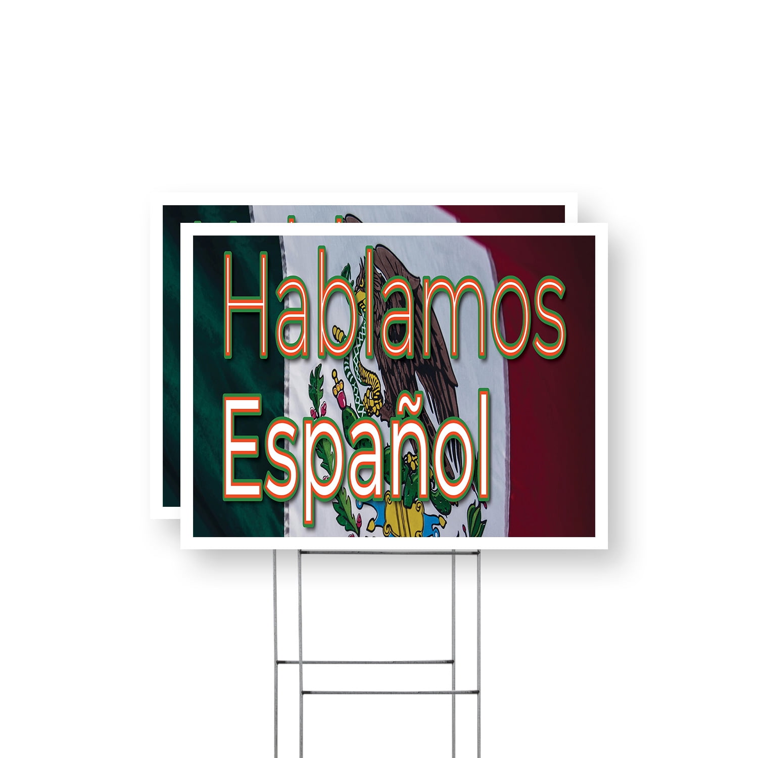 Hablamos Español Yard Sign 2 Pack of 12 Inch x 16 Inch Single Sided ...