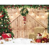 Haboke 10x8ft Rustic Christmas Backdrop for Winter Photoshoot, Family Holiday Supplies - Walmart.com