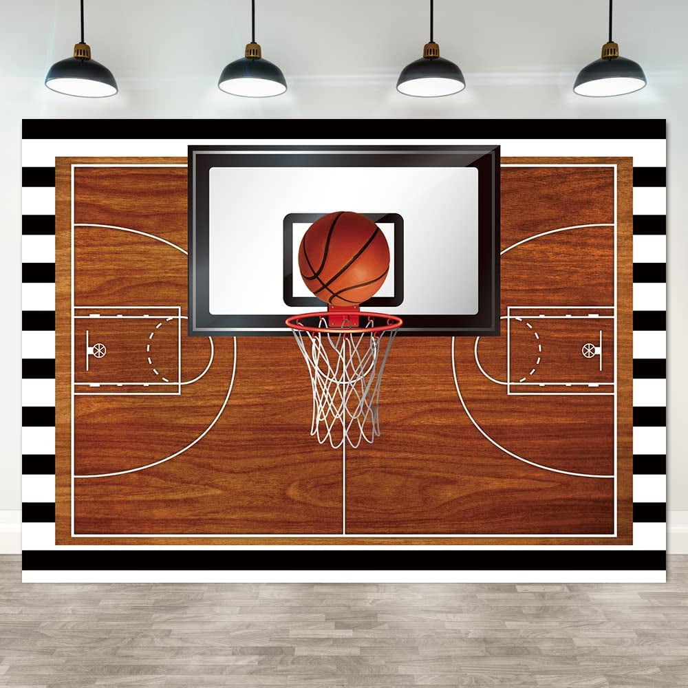 Haboke 75ft Basketball Theme Backdrop Boys 1st Birthday Photography ...